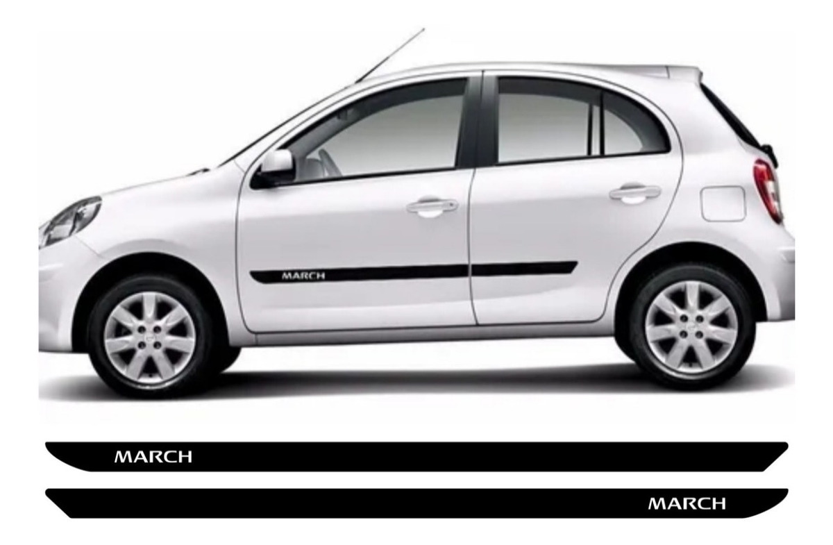 Vinilos Laterales Nissan March Adhesivos Stickers – Render Vinilos
